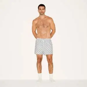 SKIMS Cotton Poplin Boxer - Platinum Foulard Print