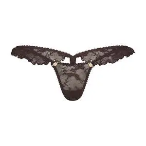 SKIMS Stretch Lace Butterfly Thong - Espresso