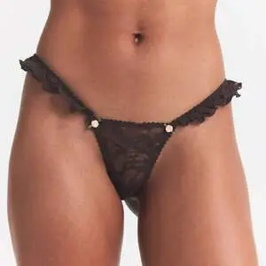SKIMS Butterfly Thong | Deep Neutral | | Stretch Lace