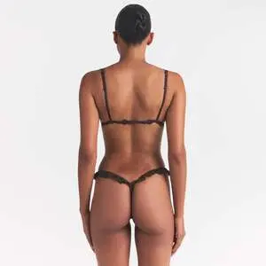 SKIMS Butterfly Thong | Deep Neutral | | Stretch Lace