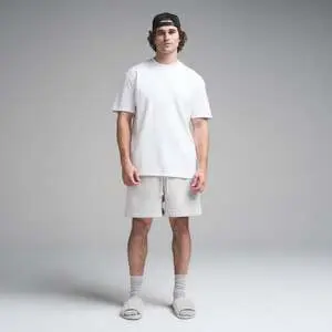 SKIMS Relaxed T Shirt | Blue | Medium | Heavyweight Cotton - Chalk