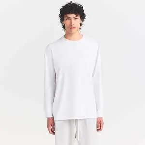 SKIMS Relaxed Long Sleeve T Shirt | | Heavyweight Cotton - Chalk