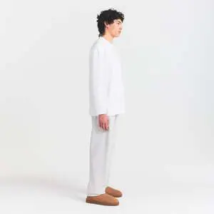 SKIMS Relaxed Long Sleeve T Shirt | | Heavyweight Cotton - Chalk