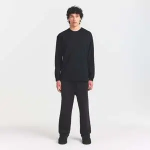 SKIMS Relaxed Long Sleeve T Shirt | | Heavyweight Cotton - Obsidian