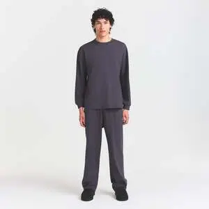 SKIMS Relaxed Long Sleeve T Shirt | | Heavyweight Cotton - Raven