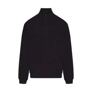 SKIMS Jersey Lounge Relaxed Quarter Zip Pullover - Obsidian