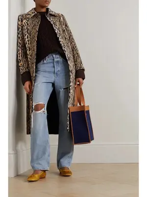 Rixo Leopard-print Felt Coat