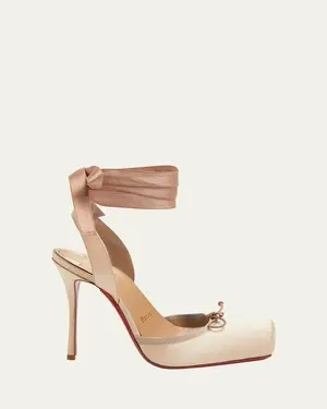 CHRISTIAN LOUBOUTIN 100mm Cassia Ankle-tie Ballerina Pumps - Blush