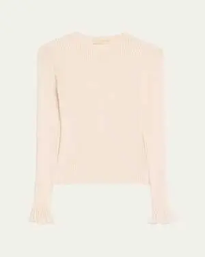 Ulla Johnson Ulla Johnson Aster Ribbed Top - Cowrie