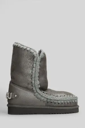 Mou Eskimo 24 Low Heel Ankle Boots - Grey