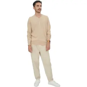 Gobi Cashmere Essential V-Neck Cashmere Sweater Beige