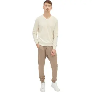 Gobi Cashmere Essential V-Neck Cashmere Sweater Marshmallow