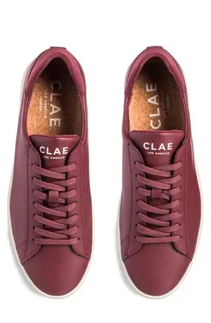 Clae Bradley Faux Leather Sneaker - Bordeaux Grape