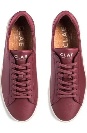 Clae Bradley Faux Leather Sneaker - Bordeaux Grape