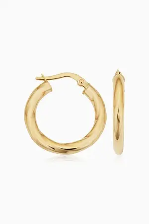 ORADINA 14k Gold Goddess Hoop Earrings - Yellow Gold