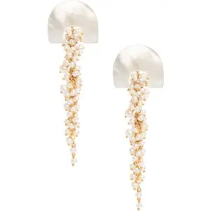 FREYA ROSE Hakuro Mother Of Pearl And Pearl Drop Earrings - Ivory