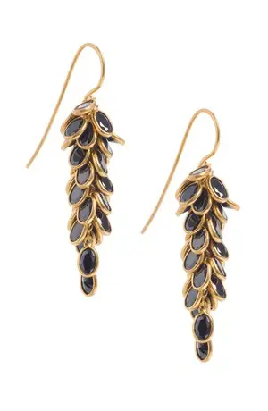 FREYA ROSE Crystal Drop Earrings - Gold And Black