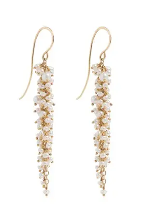 FREYA ROSE Delicate Pearl Drop Earrings - Gold
