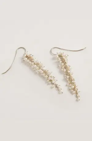 FREYA ROSE Delicate Pearl Drop Earrings - Silver