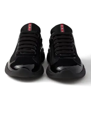 LINEA ROSSA Patent Leather And Technical Fabric America's Cup Sneakers - Black