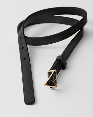 Prada Saffiano Leather Belt - Black