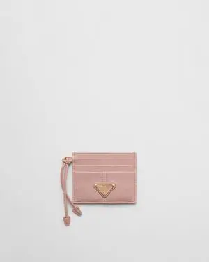 Prada Leather Card Holder - Pink
