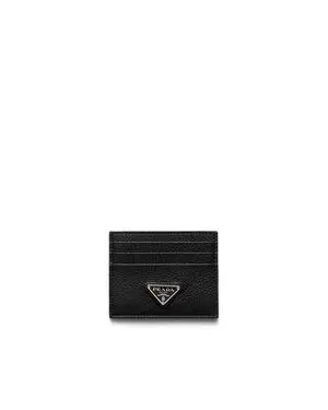 Prada Leather Card Holder - Black