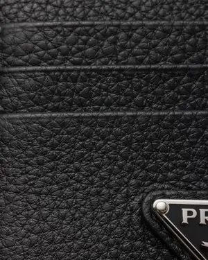 Prada Leather Card Holder - Black