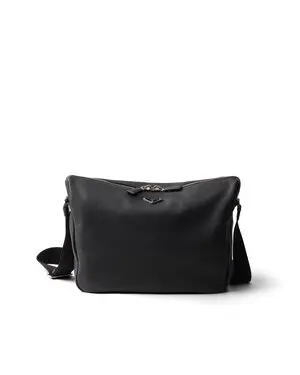 Prada Medium Leather Shoulder Bag - Black