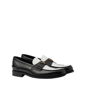 Prada Two-tone Brushed Leather Loafers