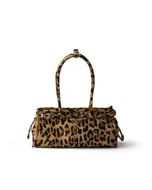 Prada Bonnie Printed Leather Handbag - Neutral