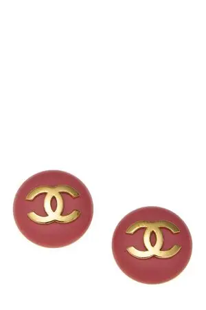 Chanel Tone 'cc' Clip-on Earrings - Pink