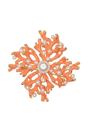 KENNETH JAY LANE Branch Brooch - Coral