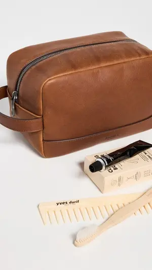 Shinola Leather Travel Kit - Medbrown