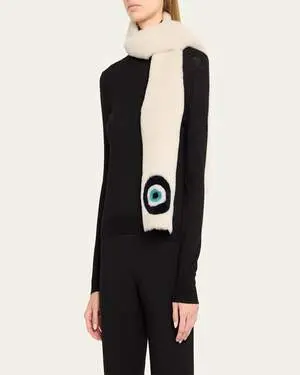 Pologeorgis Evil Eye Merino Shearling Scarf