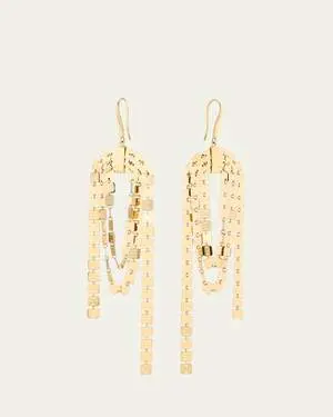 Lana Jewelry 14k Yellow Laser Square Cascade Earrings - Gold