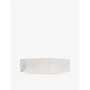 REISS Cameron Pleated Silk Cummerbund - Ivory