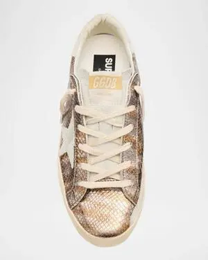 GOLDEN GOOSE Super-star Embossed Low-top Sneakers - Metallic