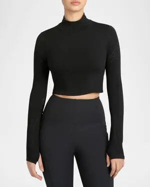 Blanc Noir Seamless Mock Neck Crop Top