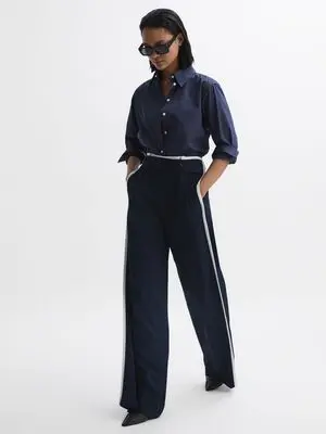 REISS Lina High Rise Wide Leg Trousers