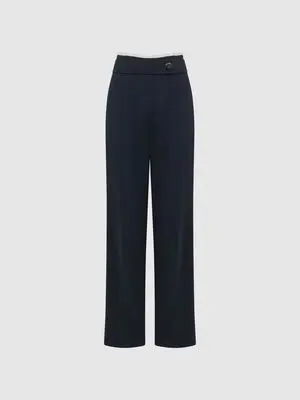 REISS Lina High Rise Wide Leg Trousers