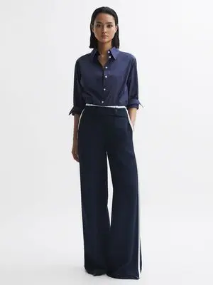 REISS Lina High Rise Wide Leg Trousers
