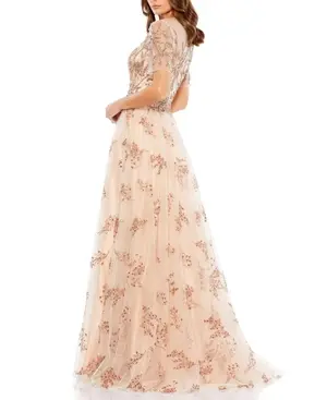 Mac Duggal Embellished Illusion A-line Gown