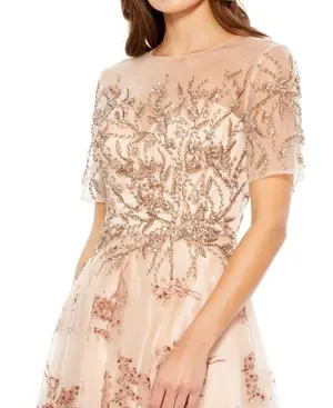 Mac Duggal Embellished Illusion A-line Gown