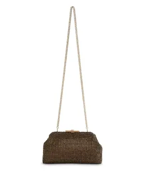 REISS Adaline Crystal Clutch - Gold