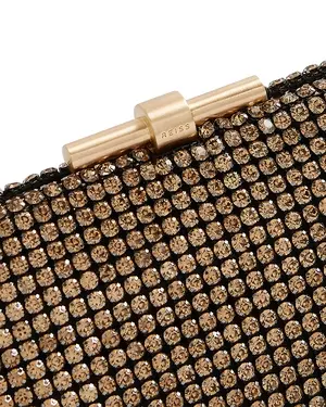REISS Adaline Crystal Clutch - Gold