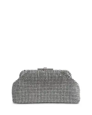REISS Adaline Crystal Clutch - Silver