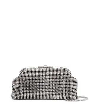 REISS Adaline Crystal Clutch - Silver