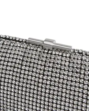 REISS Adaline Crystal Clutch - Silver