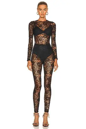 FLEUR DU MAL Lace Catsuit
